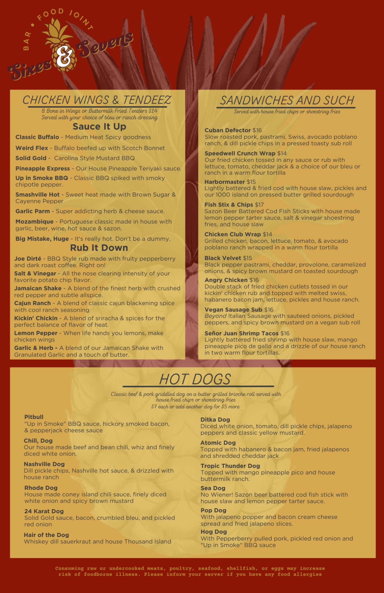 Menu | SixesandSevens